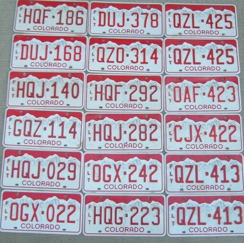 RED COLORADO License Plate good+ condition - your choice | eBay