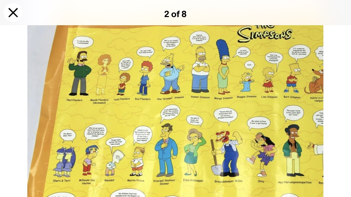 2002 The Simpsons Characters Catchphrase Poster # 2573 SEALED BRAND NEW ...