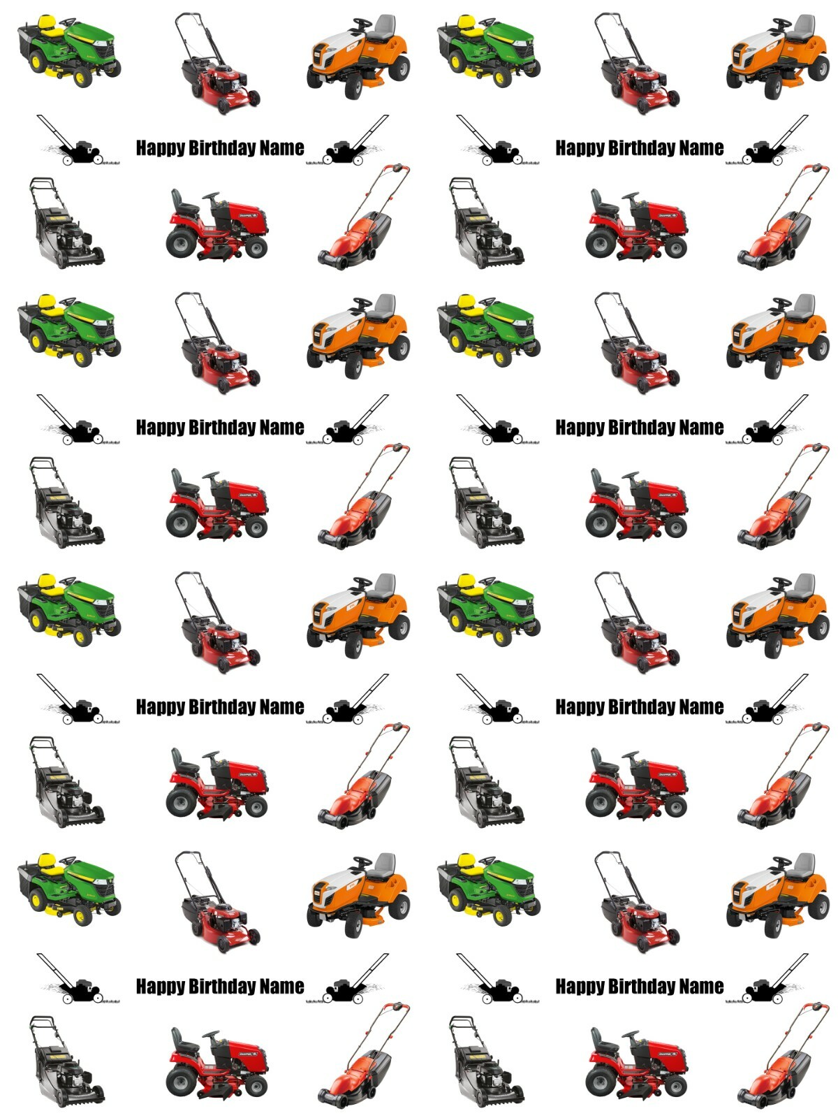 Lawn Mowers Personalised Birthday Gift Wrapping Paper 3 Designs ADD ...