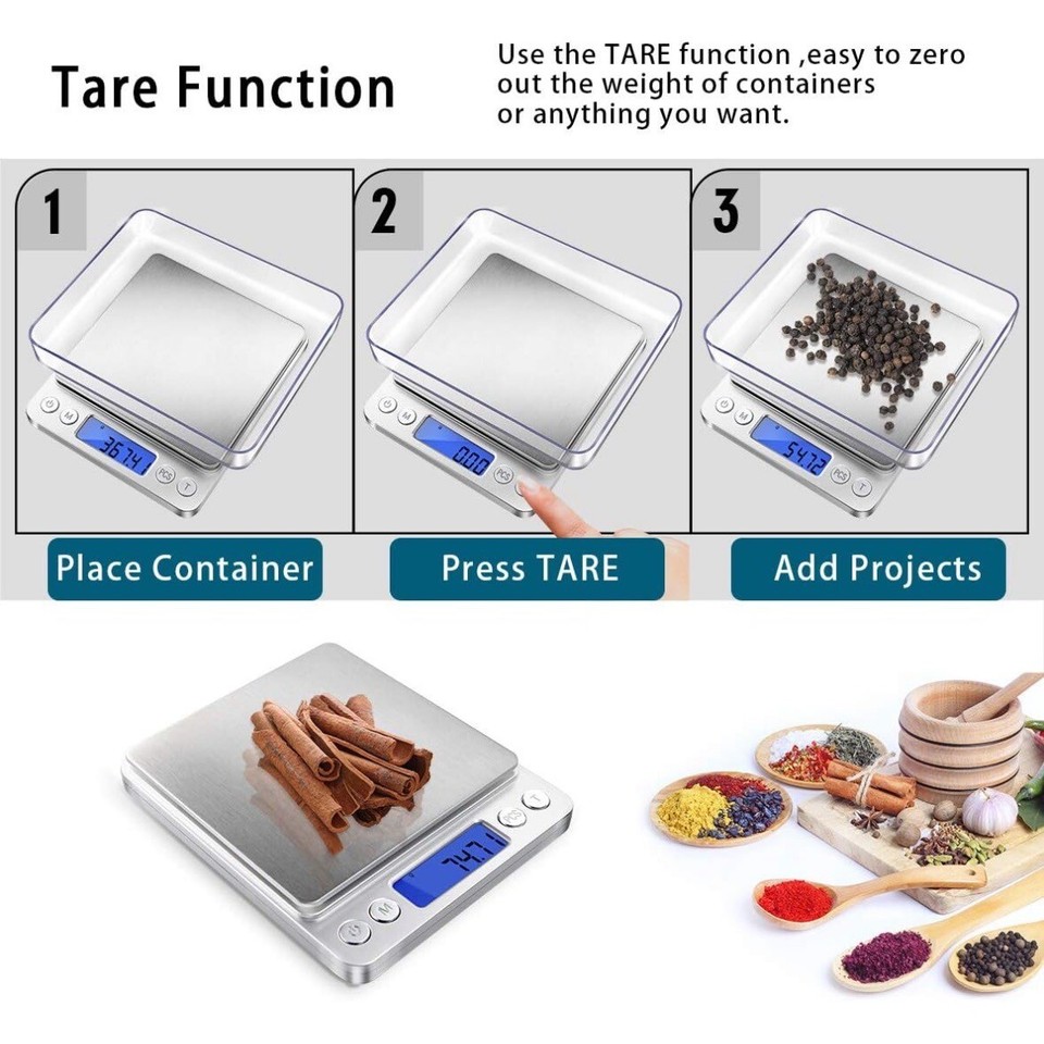 Digital Small Kitchen Scale 3000g - 0.1g Gram Weight Scale Precision ...