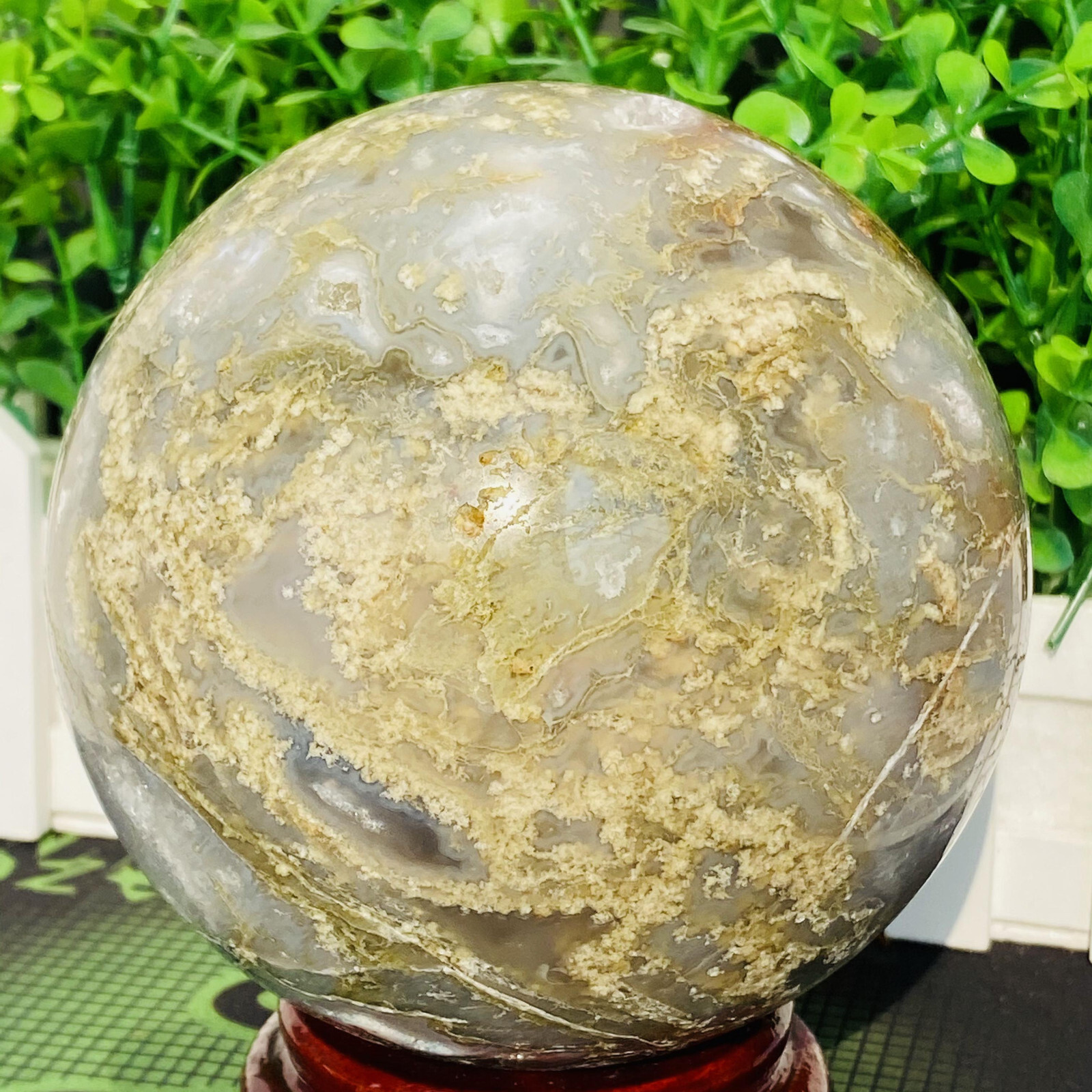 Natural water grass agate crystal ball quartz energy 2400g | eBay