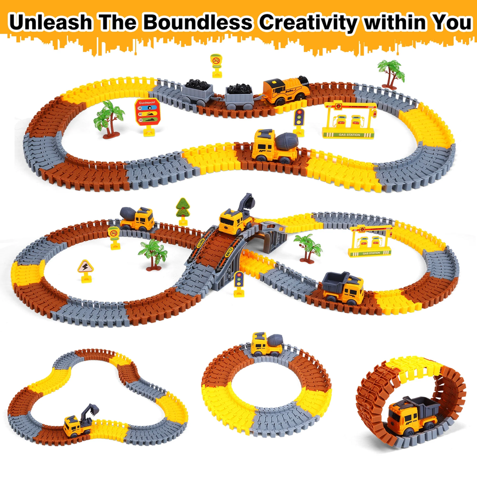281 PCS Construction Race Track Construction Toy Build Unique Tracks ...