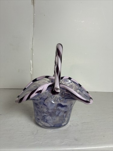 Block Crystal Mouth Blown Hand Cut Hand Polished Art Glass Purple ...