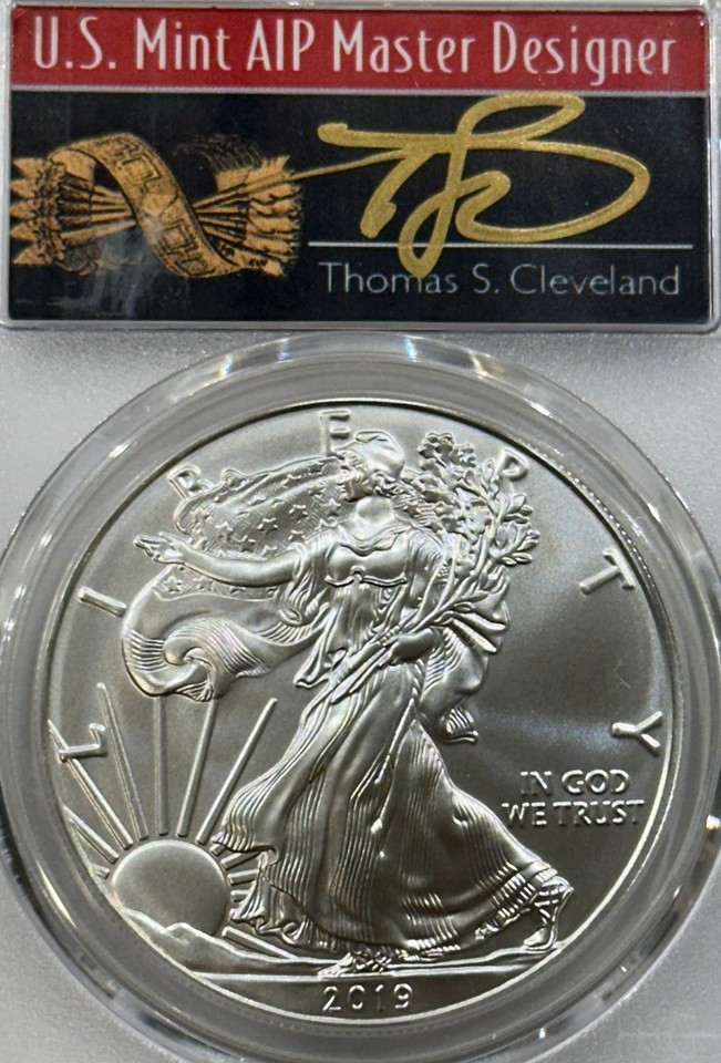 2019 Silver American Eagle •First Day of Issue• PCGS MS 70 • Thomas ...