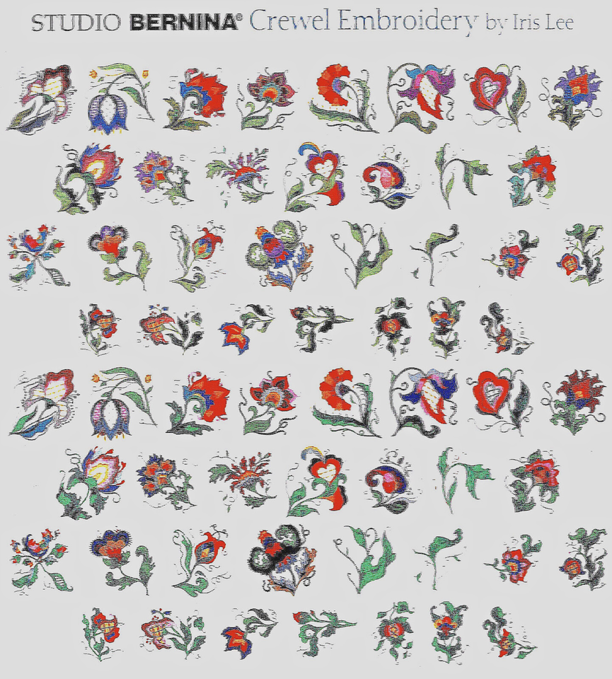 CREWEL EMBROIDERY #150 Embroidery Card - Bern. Deco, Brother, Baby Lock ...