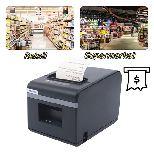 80MM Thermal POS Receipt Printer + Auto Cutter, USB Serial Cash Drawer ...