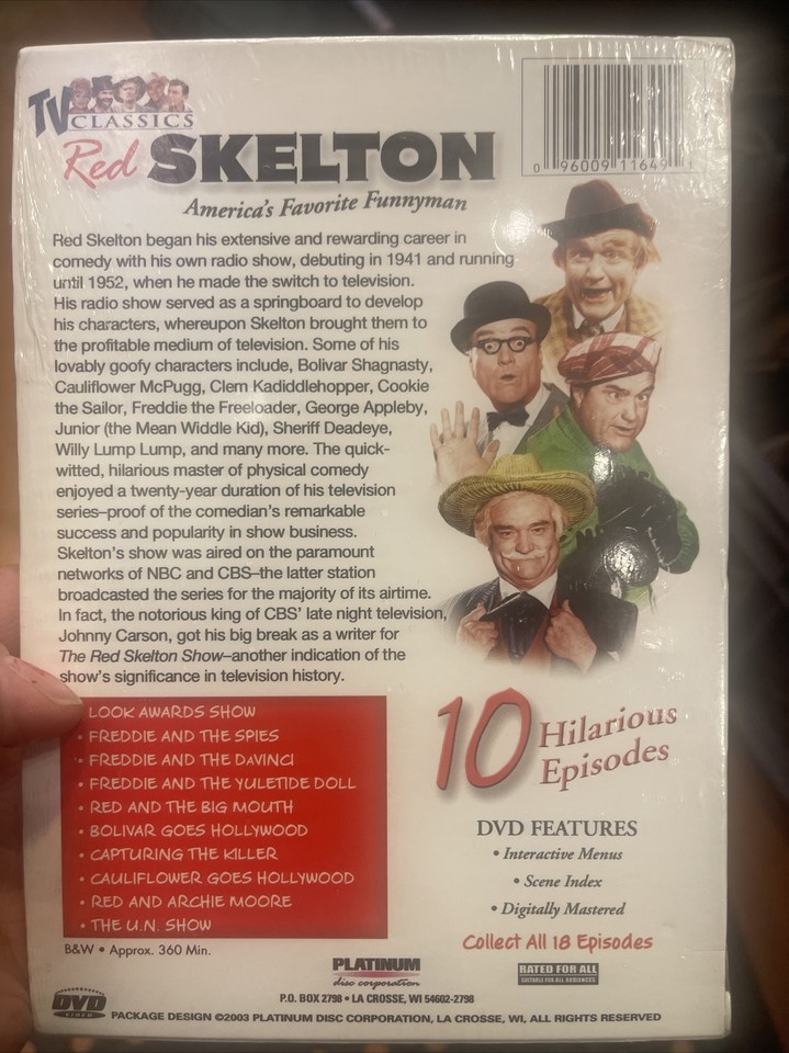 Red Skelton (DVD, 2003, 2-Disc Set, 10 Episodes) NEW, Sealed | eBay