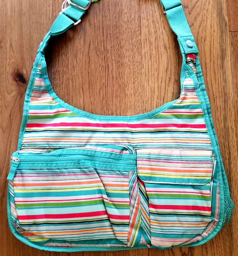NEW! Thirty One Explorista Crossbody Bag Sunny Stripes Tote Gym ...
