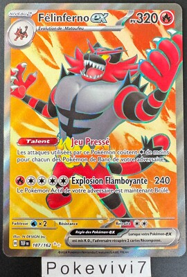 Carte Pokemon FELINFERNO 187/162 EX FA EV5 Ecarlate et Violet TEF FR ...