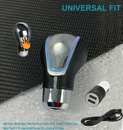 Touch Activated Sensor White LED Light USB Charge Auto Gear Shift Knob ...