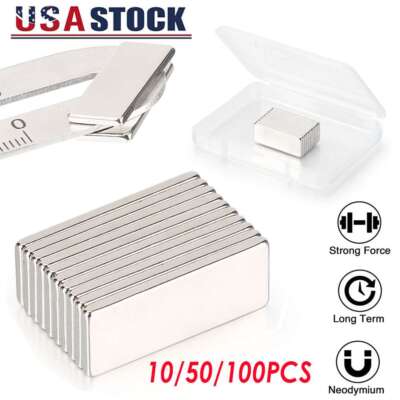 10/50/100pcs Super Strong Block Fridge Magnets Rare Earth Neodymium ...