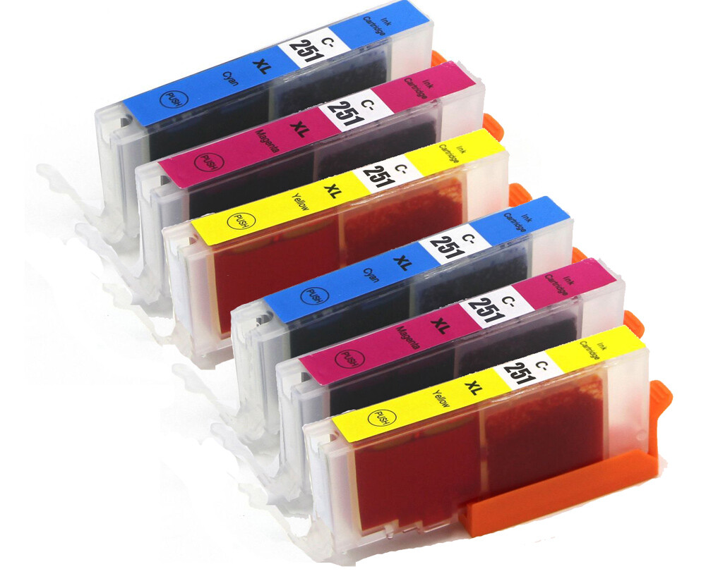 6P COLOR Printer Ink Tank with chip for CLI-251 Canon MX920 MG5520 ...