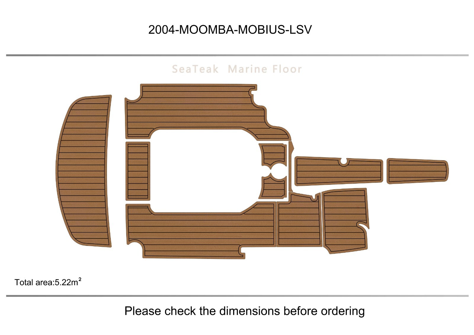 2004 MOOmBA Mobius LSV Swim Platform cockpit 1/4" 6mm EVA Faux Teak ...