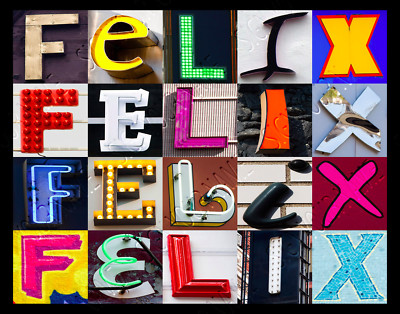 FELIX Name Poster featuring photos of actual sign letters | eBay