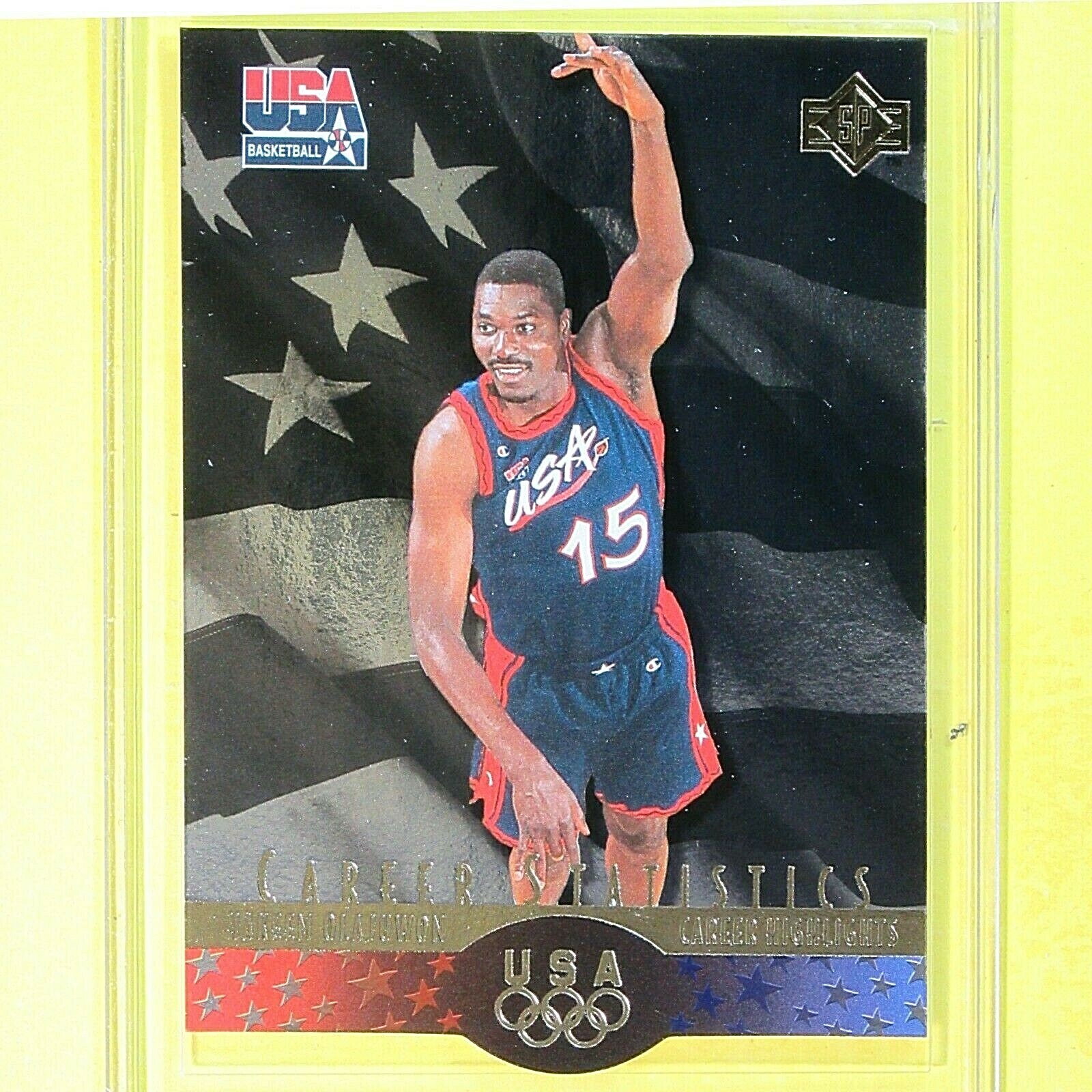 HAKEEM OLAJUWON 1996-97 CAREER STATS GOLD #S6 USA BASKETBALL | eBay