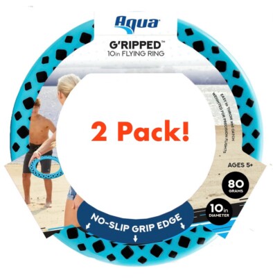 2PK Aqua G'ripped Flying Disk Ring Non Slip Weight Precision Beach Pool ...