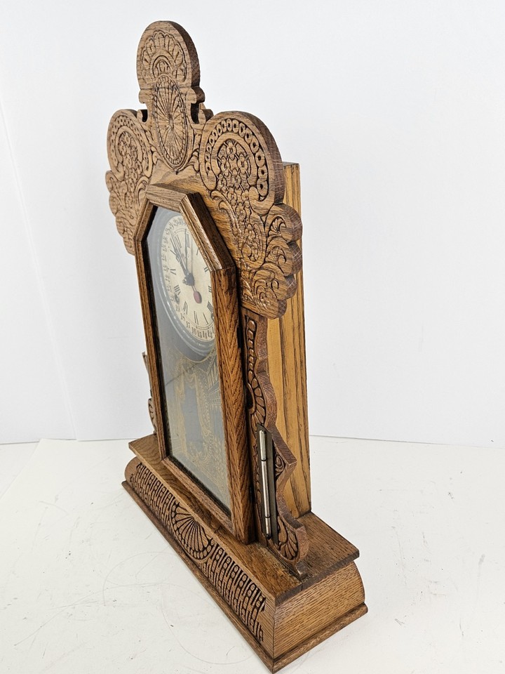 1870 INGRAHAM Victorian Gingerbread Calendar Clock with Thermometer ...