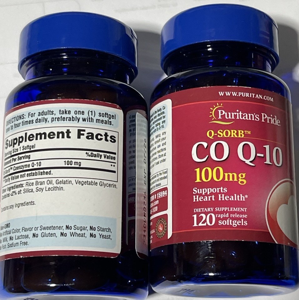 CoQ10 CO Q-10, CoQ-10, 100mg 240 (2x120) Softgels Q-Sorb™ Coenzyme ...