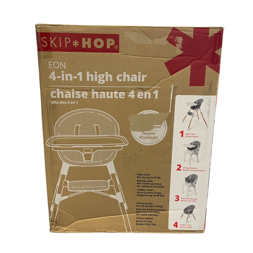 Skip Hop Baby High Chair, Eon 4-in-1 toddler chair w/ harness Grey ...