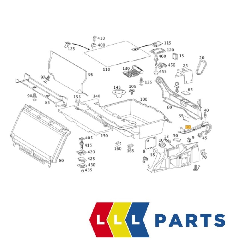 Mercedes-Benz E W211 Interior Rear Left Upper Trim A2116930133 Genuine ...