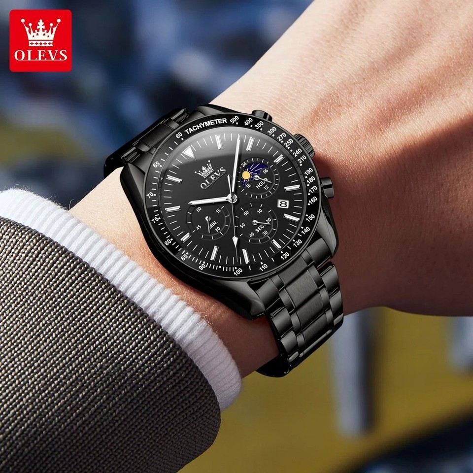 Waterproof Quartz Watch Luminous OLEVS Business Luxury Date Strap Men ...