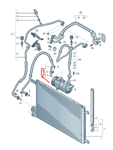 NEW VW TOURAN 5T A/C REFRIGERANT LINE 5Q0816721K ORIGINAL NO DUTY TO 🇺🇸 ...