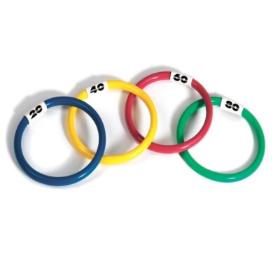 Swimline #9135 Swimming Pool Dive Rings 4 PACK Weighted Catch and ...