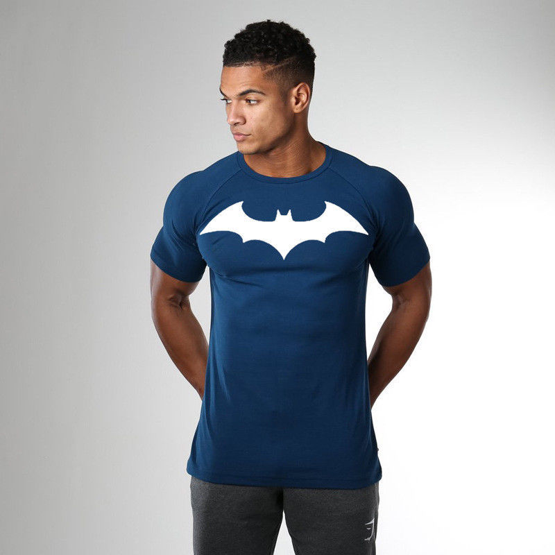 Men Batman Gym Bodybuilding Muscle Training Cotton Casual Athletic T ...