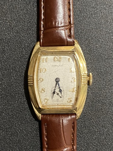 1930’s Hamilton Perry Watch 14K Yellow Gold Filled Manual Wind Cal 987 ...