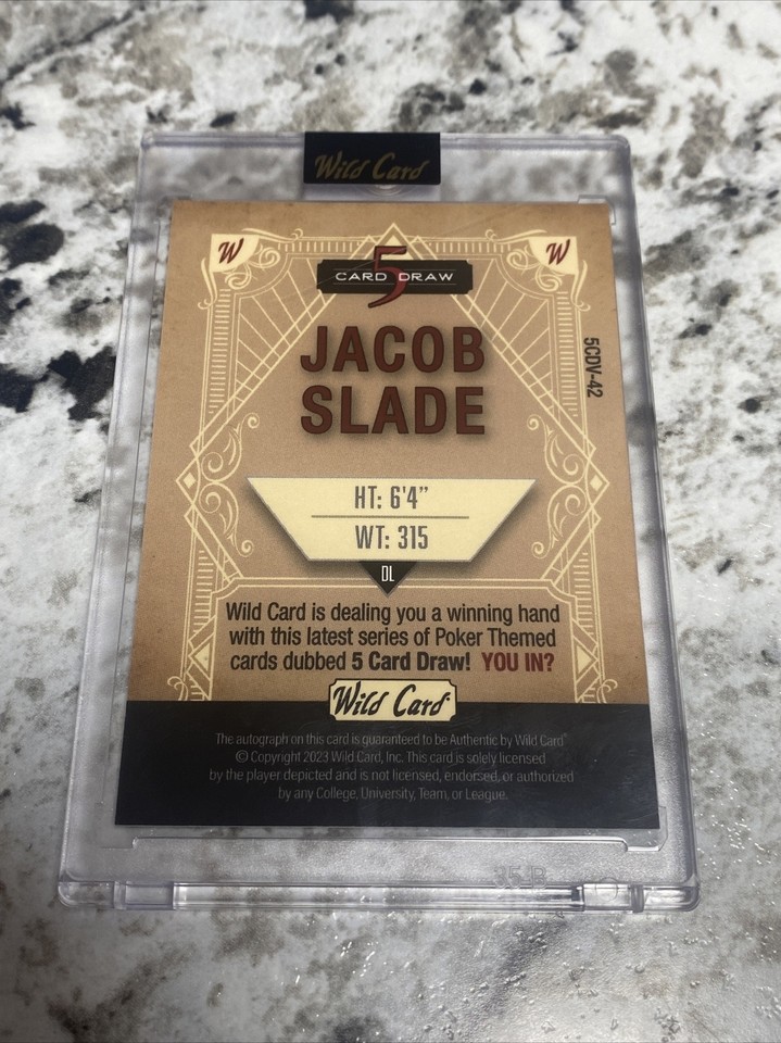 Jacob Slade 2023 Wild Card 5 Card Draw SSP Rookie RC Auto /2 *CARDINALS ...