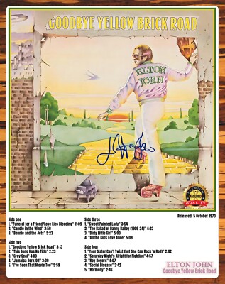 Elton John - Goodbye Yellow Brick Road - Signed - Reprint - Metal Sign ...