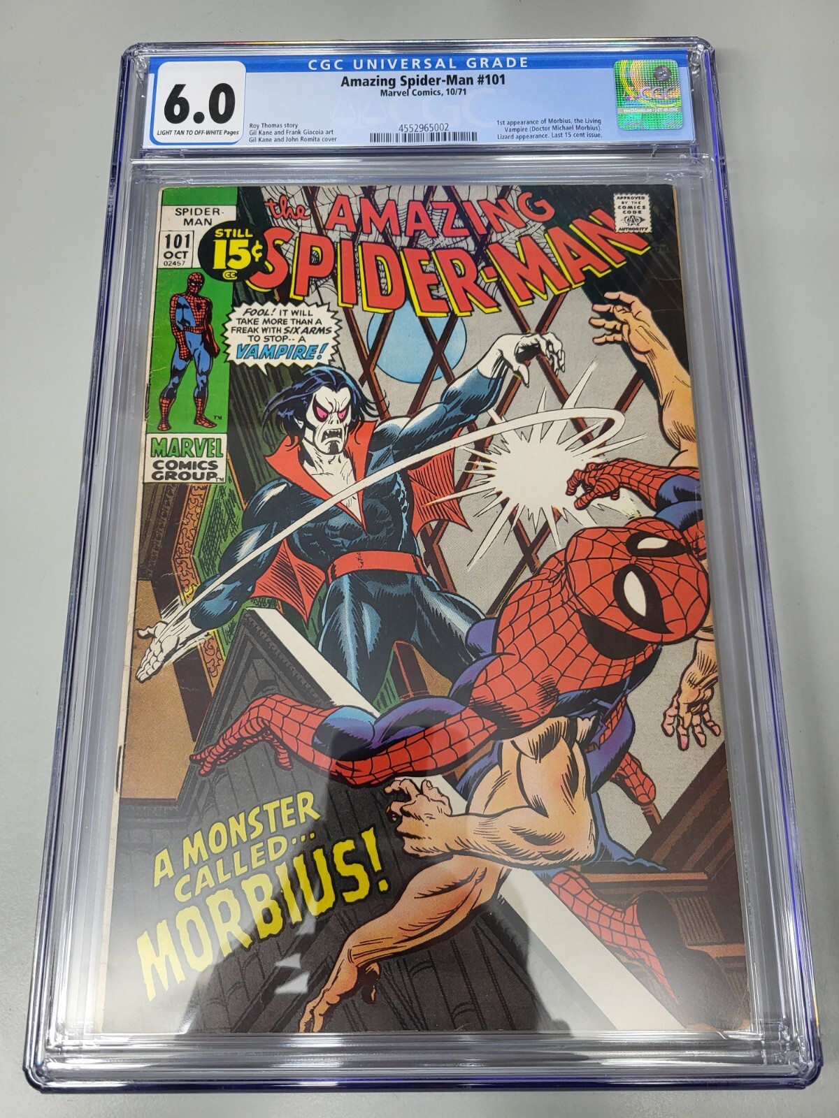 Amazing Spider-Man #101 CGC 6.0 1st Appearance of Morbius Marvel Comics ...