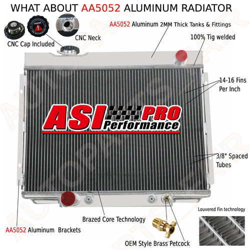 4 Row Radiator For 1967-1970 1968 Ford Mustang Mercury V8 Cougar 390 ...