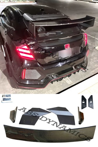 FOR 17-22 Honda Civic TYPE-R FK7 5D MU-Style Rear Spoiler Wing Carbon ...