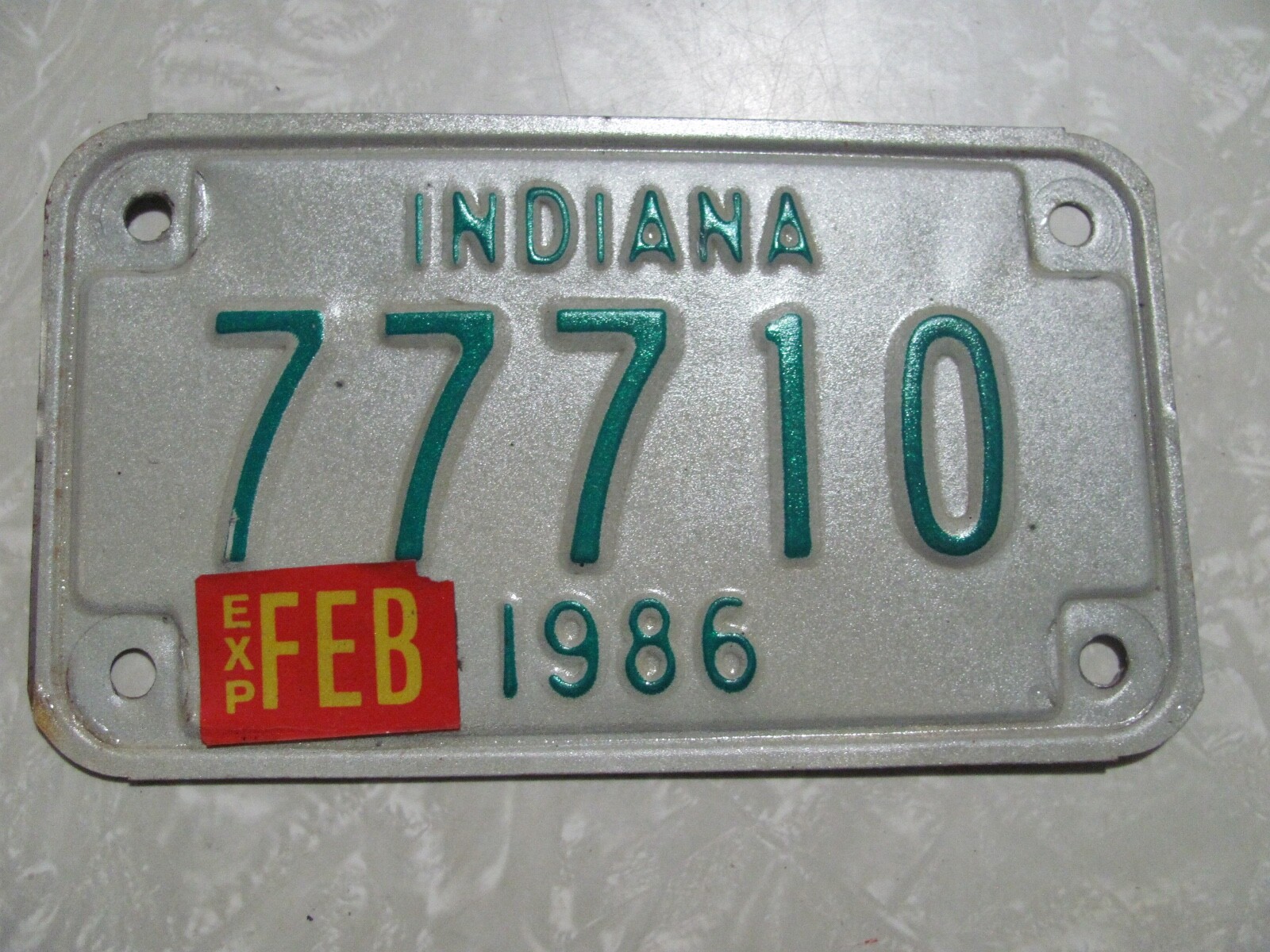 1985 INDIANA MOTORCYCLE LICENSE PLATE FREE SHIPPING SEE MY OTHER PLATES ...