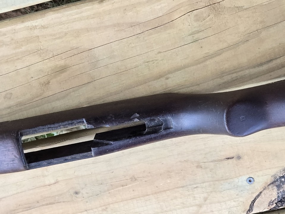 WW2 Springfield M1 Garand Stock OG Stamp, P & Crossed Cannons/Grip | eBay