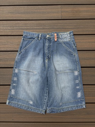 Vintage Y2K Pure Playaz Baggy Denim Carpenter Jean Shorts Blue Mens 34 ...