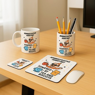 ADMINISTRATIVE ASSISTANT POWERED BY TEA & BISCUITS GIFT SET – Full Desk ...
