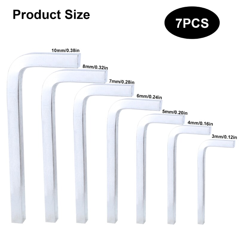 Essential L shaped Wrench Screwdriver Tool 7PCS Set Square Head ...