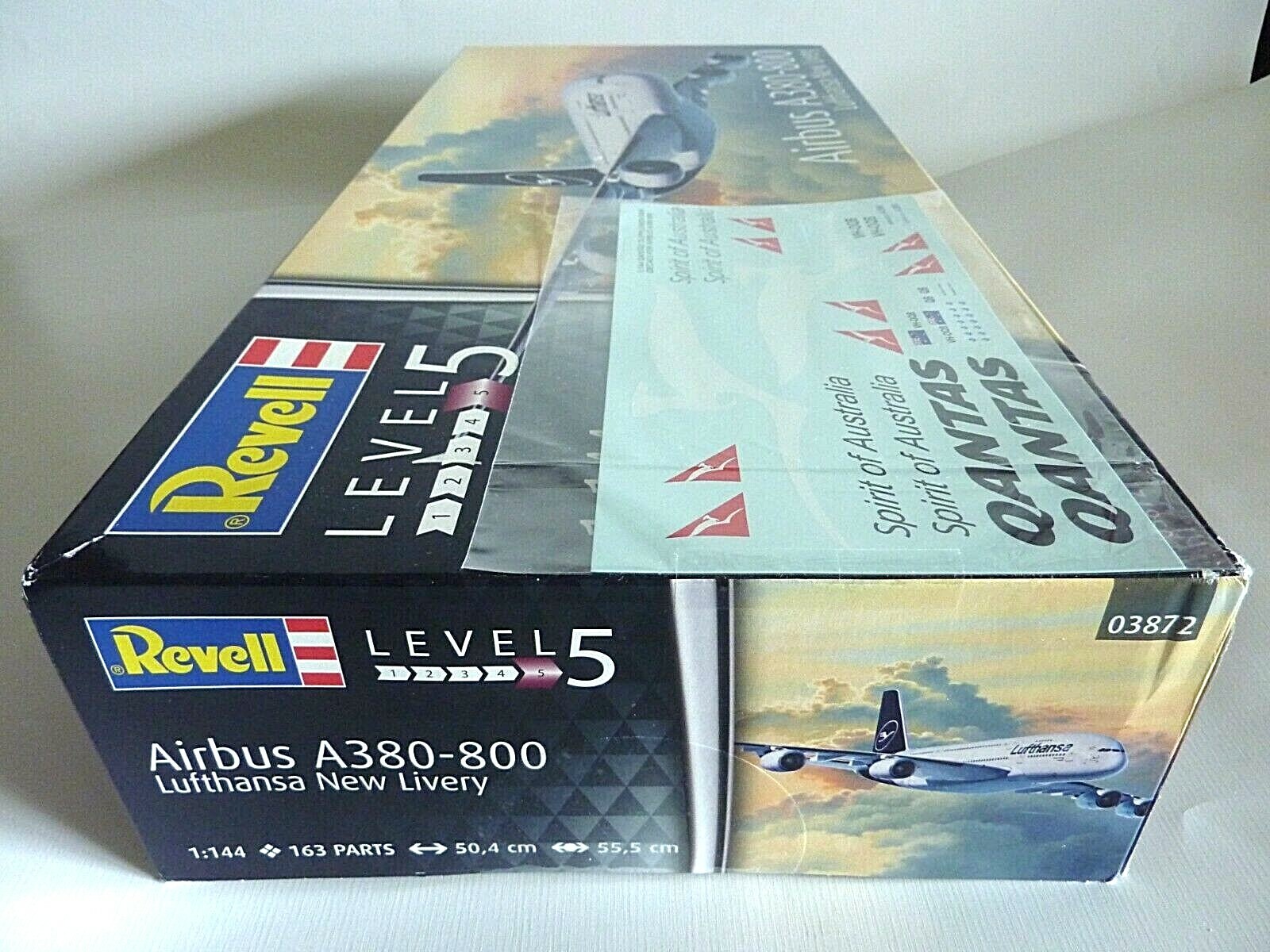 REVELL 03872 1:144 AIRBUS A380-800 LUFTHANSA NEW LIVERY + QANTAS DECALS ...