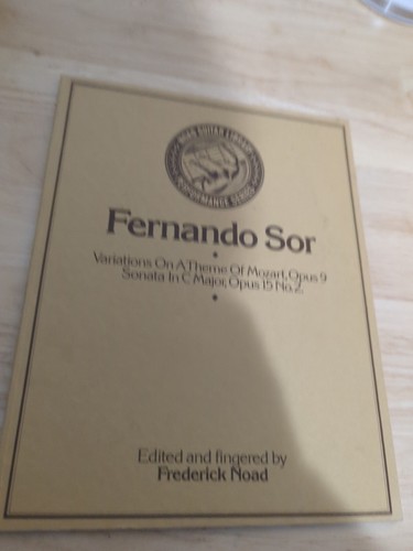 Fernando Sor VariationsAnd Sonata For Classical Guitar Rare Sheet Music ...