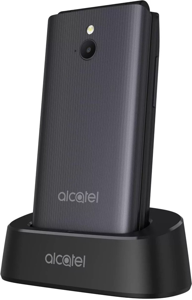 Brand New Alcatel 3082X 4G Dark Grey Flip Folding Big Button Classic ...