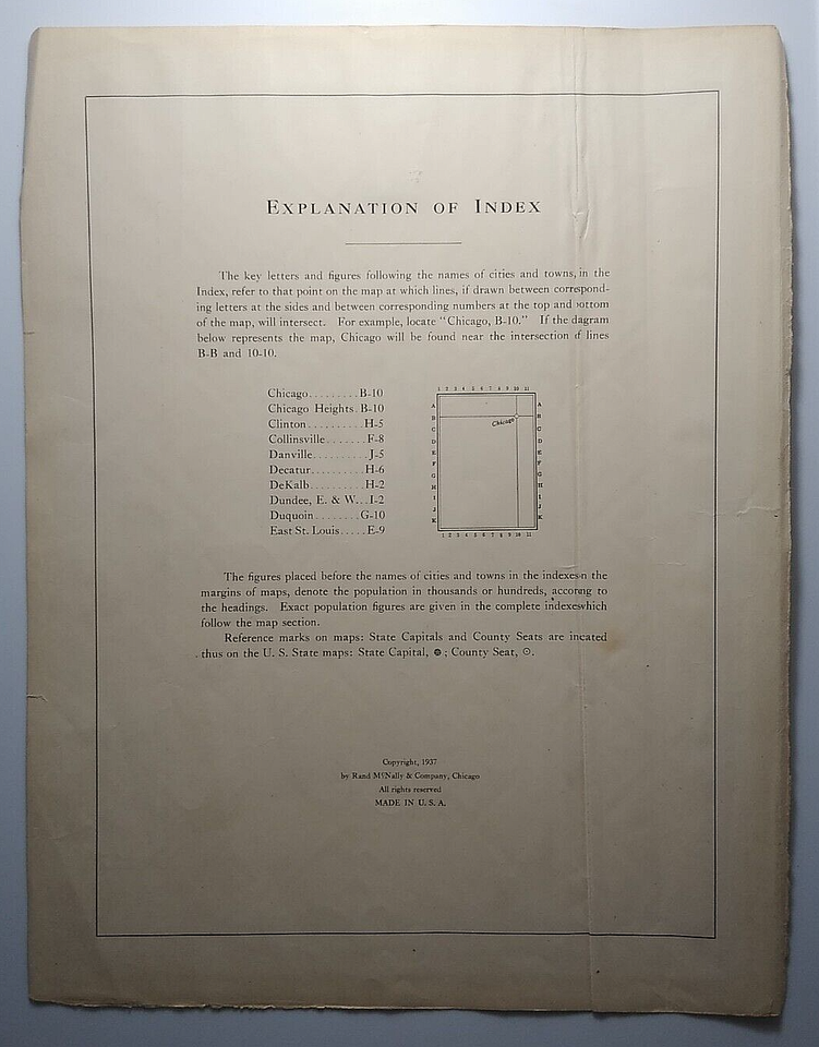 1937 Antique SOUTHERN STARS Authentic Old Atlas Map - Rand McNally ...
