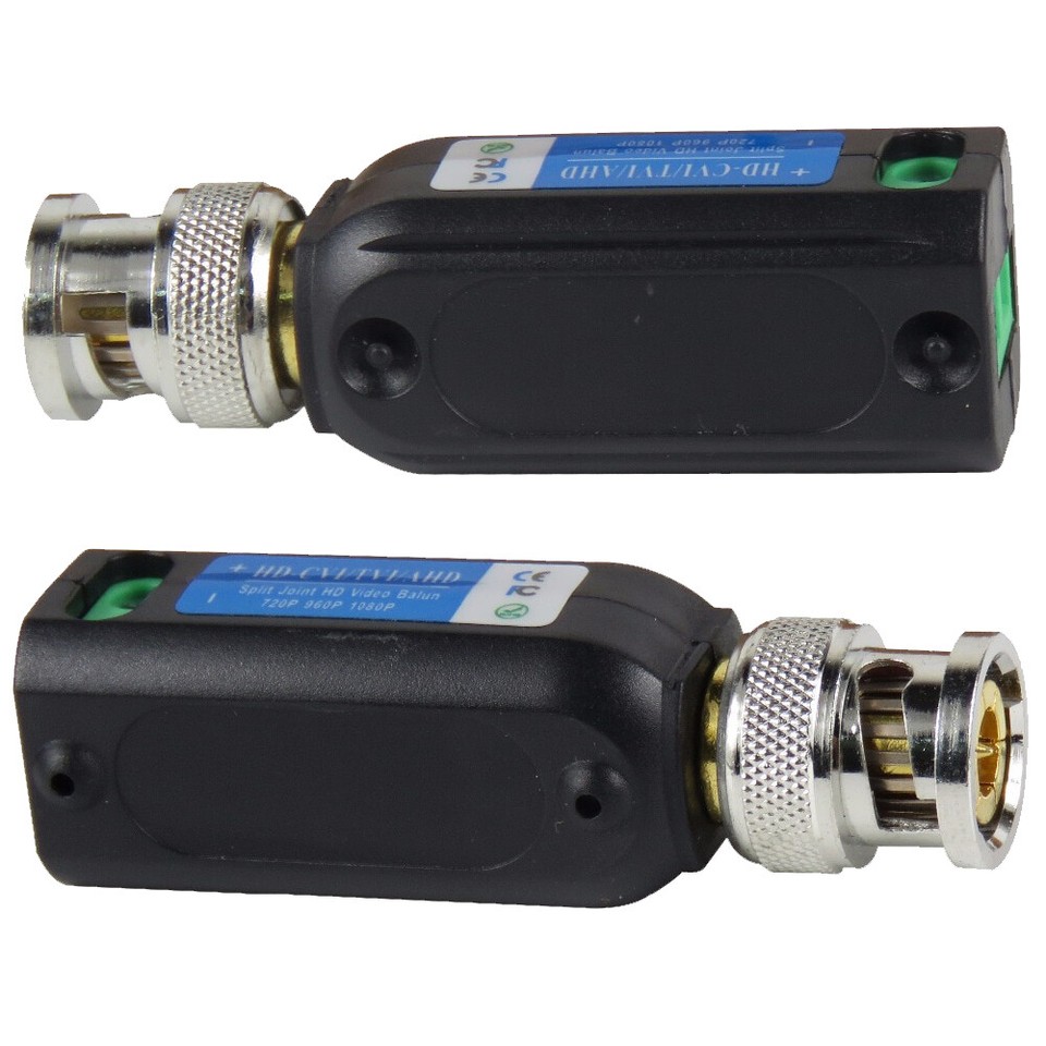 8-Pack HD 1CH Passive Video Balun Compatible All HD-CVI TVI AHD Cables ...