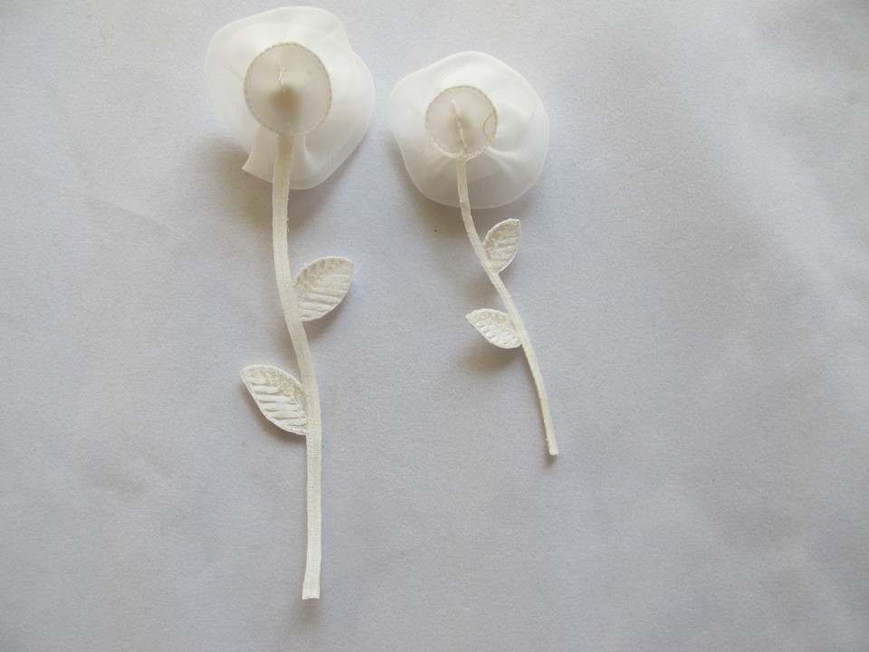 3D White Rose Flower Embroidery Iron On Applique Patch | eBay