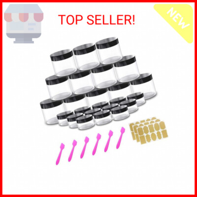 12 Pack 20g/20ml+12 Pack 4 oz Small Plastic Containers with Lids ...