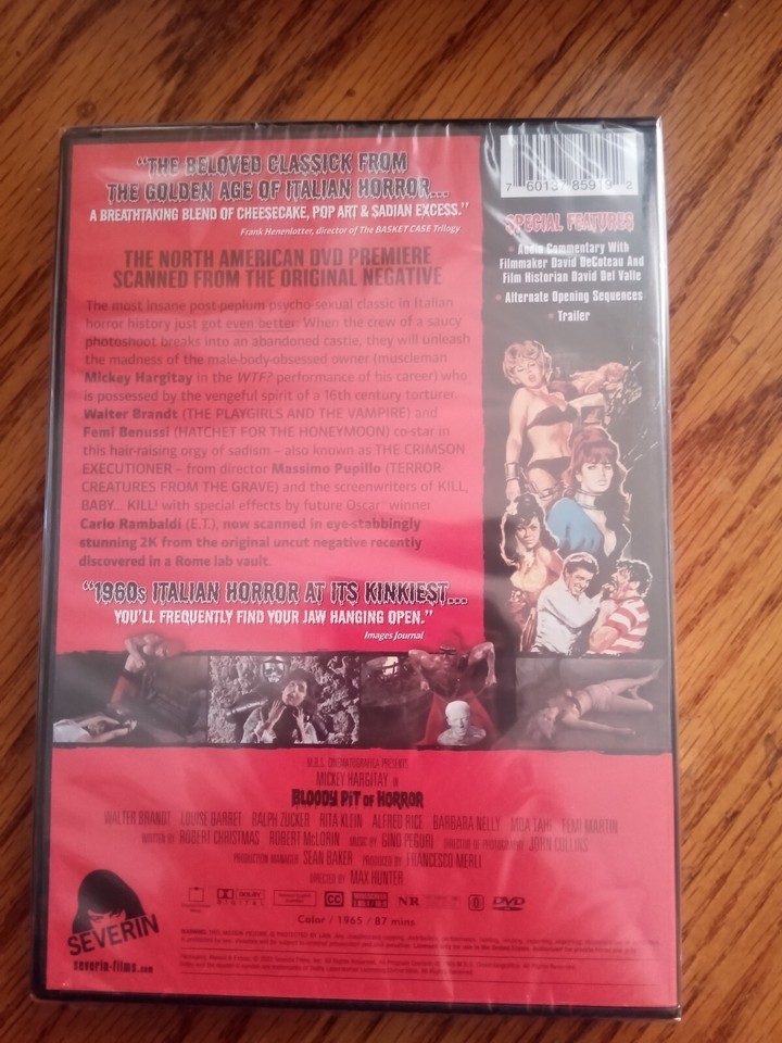 BLOODY PIT OF HORROR *OOP* SEVERIN DVD CULT CLASSIC HORROR GORE BRAND ...
