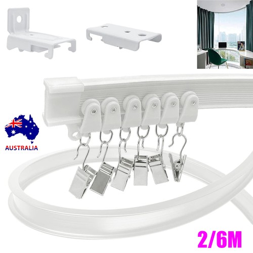 2M/6M Caravan Curtain Track Flexible Bendable Rod Rail Ceiling Window ...
