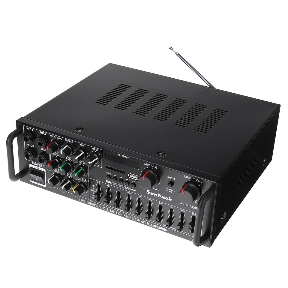2000W 2 Channel Amp Stereo Amplifier Home Theater Audio Power Remote ...