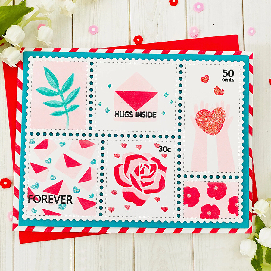 Postage Stamp Frame Metal Cutting Dies Die Cuts Stencils Scrapbooking ...